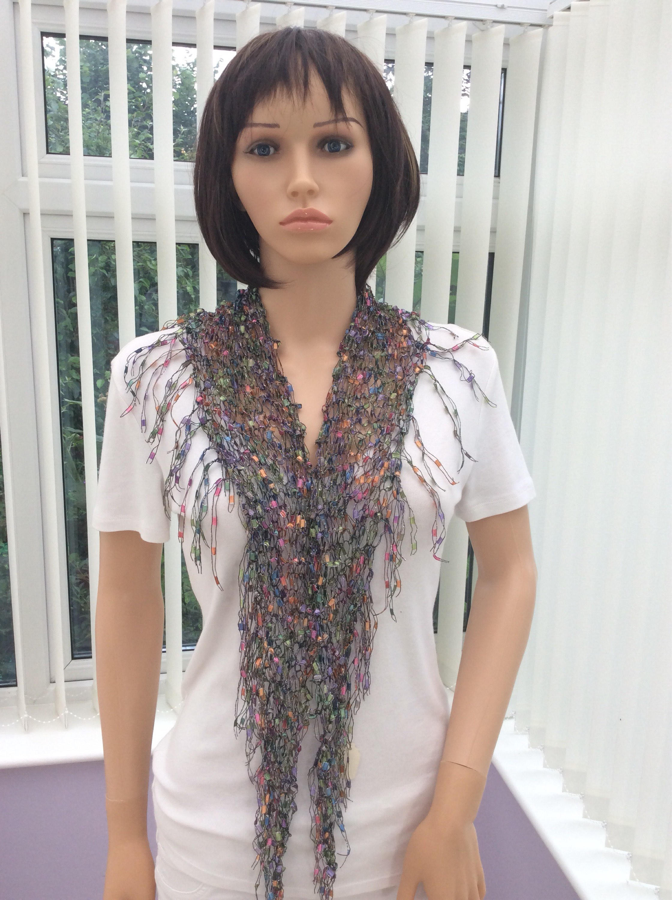 Sparkly Fun Scarf in Multi Shades Just Asking to Be Noticed - Etsy