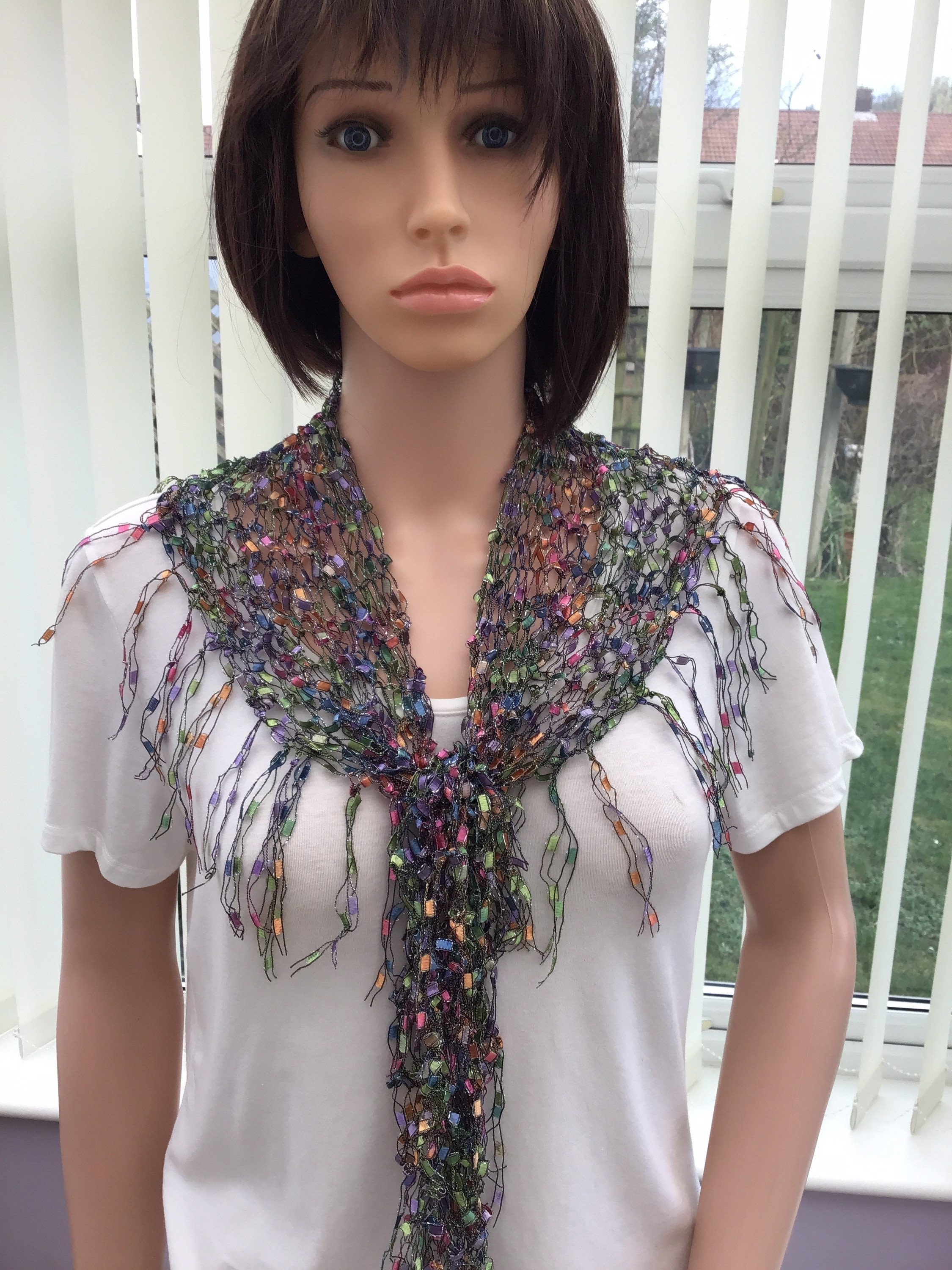 Sparkly Fun Scarf in Multi Shades Just Asking to Be Noticed - Etsy