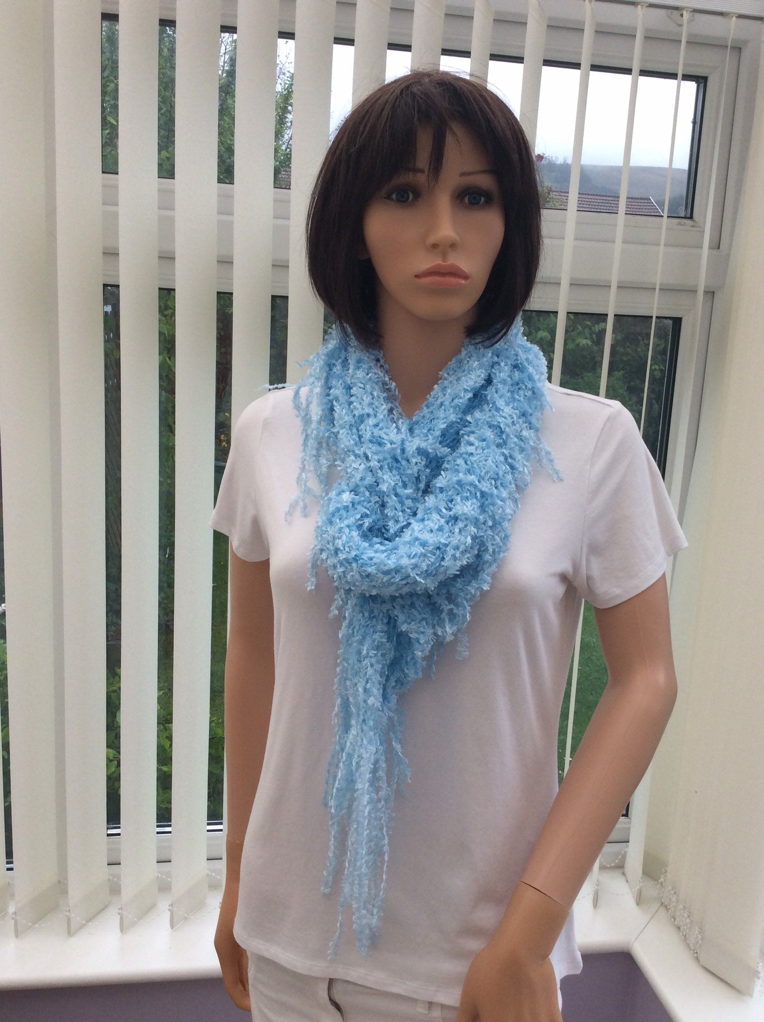 Light blue scarf powder blue scarf sky blue scarf subtle | Etsy