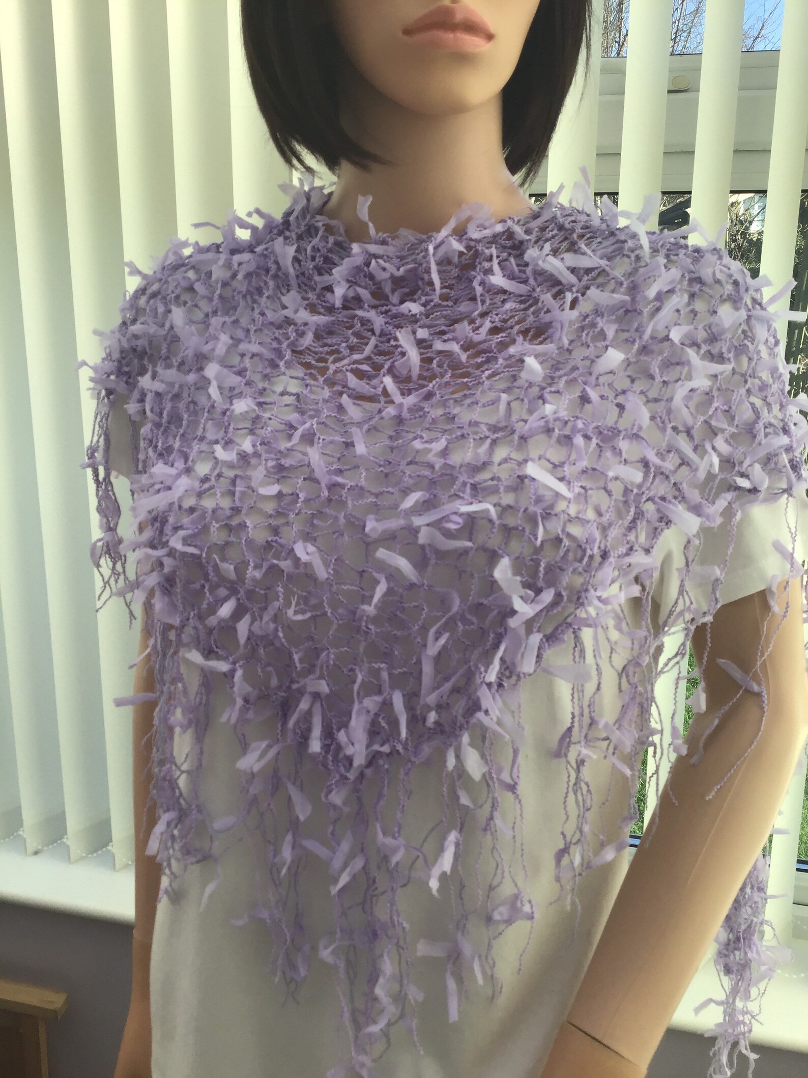 Pale Lilac Scarf in a Beautiful Ribbon Thread Thats Both | Etsy