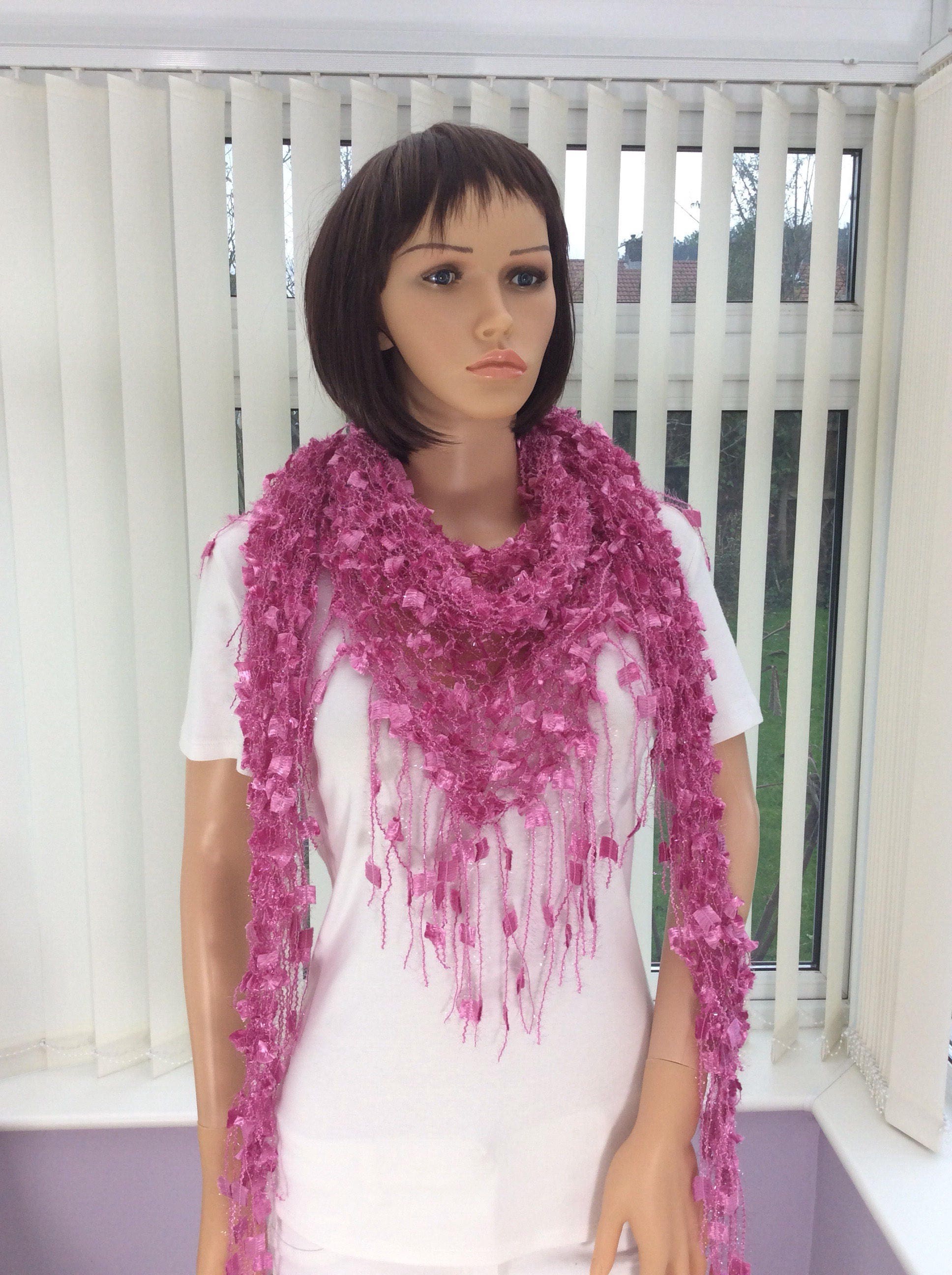 Be pretty in pink with this beautiful sparkly shawl | Etsy