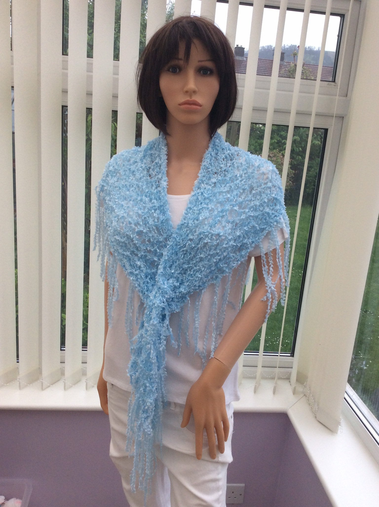 Light blue scarf powder blue scarf sky blue scarf subtle | Etsy