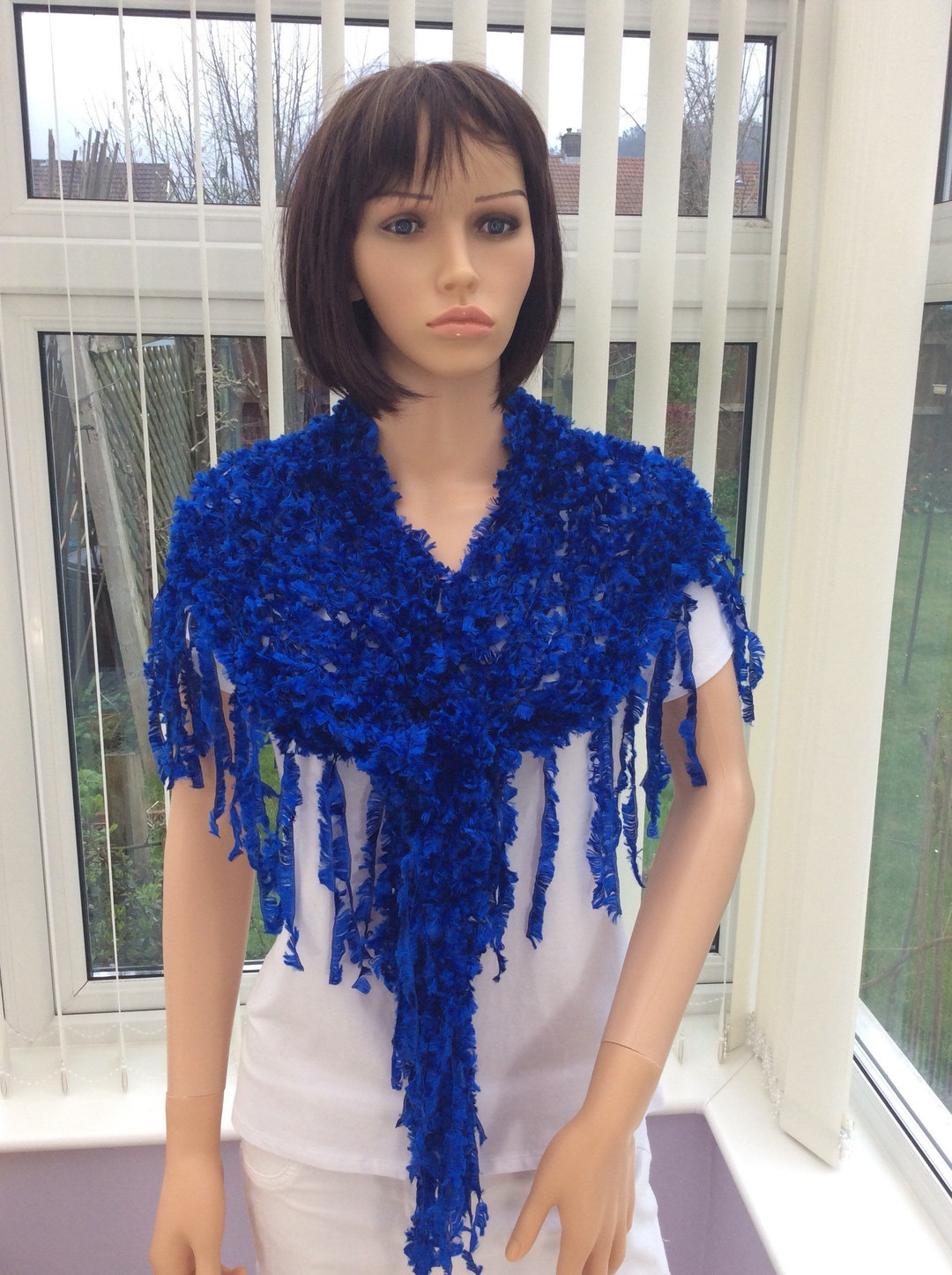 Royal blue scarf, soft blue scarf, striking blue scarf, blue accessory ...