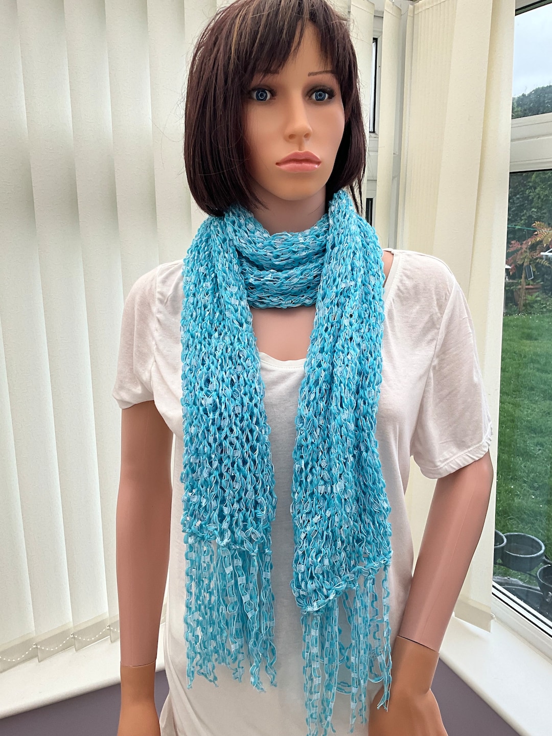 Baby Blue Scarf, Gentle Easy Wear, Blue and White, Attractive Accessory ...