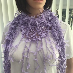 Pale Lilac Scarf, in a Beautiful Ribbon Thread, That’s Both Feminine ...