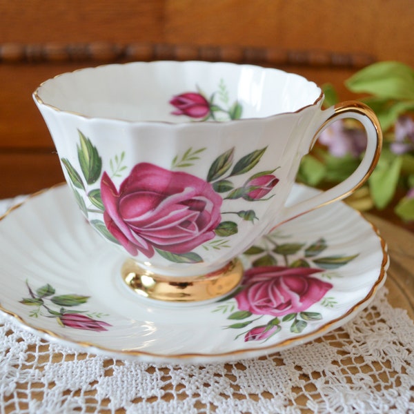 Red Rose Tea Cup - Etsy