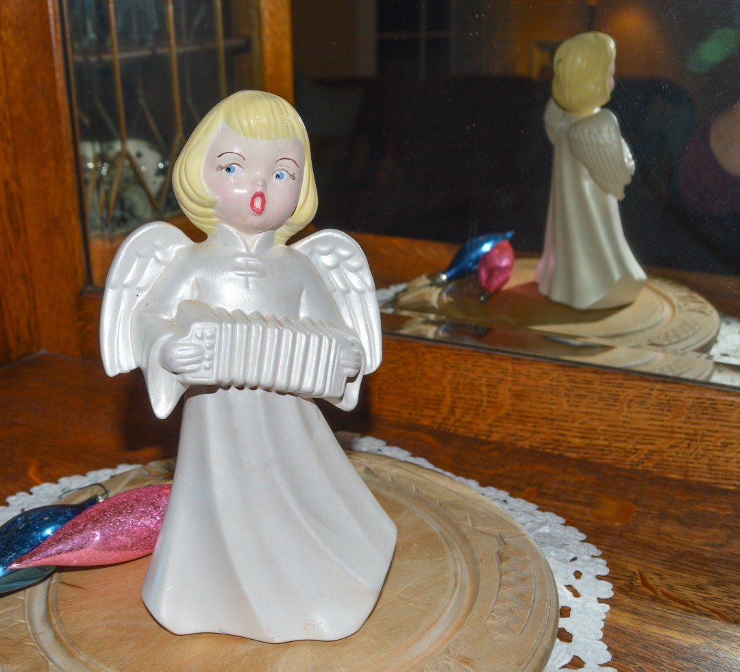 Vintage Ceramic Christmas Angel, Handmade Angel, Hand Painted ...