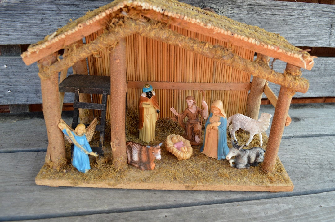 Vintage Christmas Nativity Scene 1950s 9-piece Set Wood - Etsy