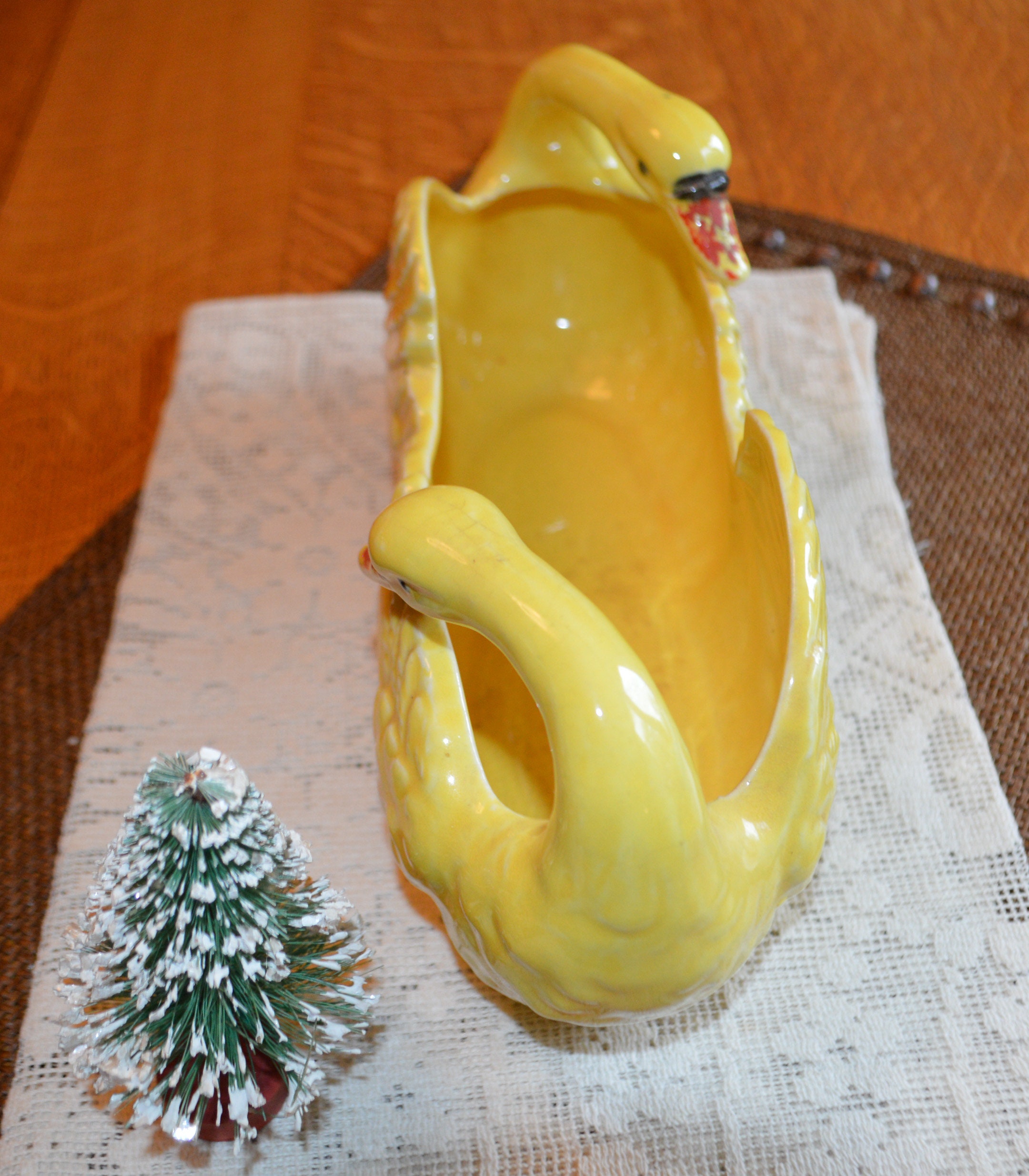 Vintage Yellow Duck Planter Antique Swan Planter 2 Headed | Etsy