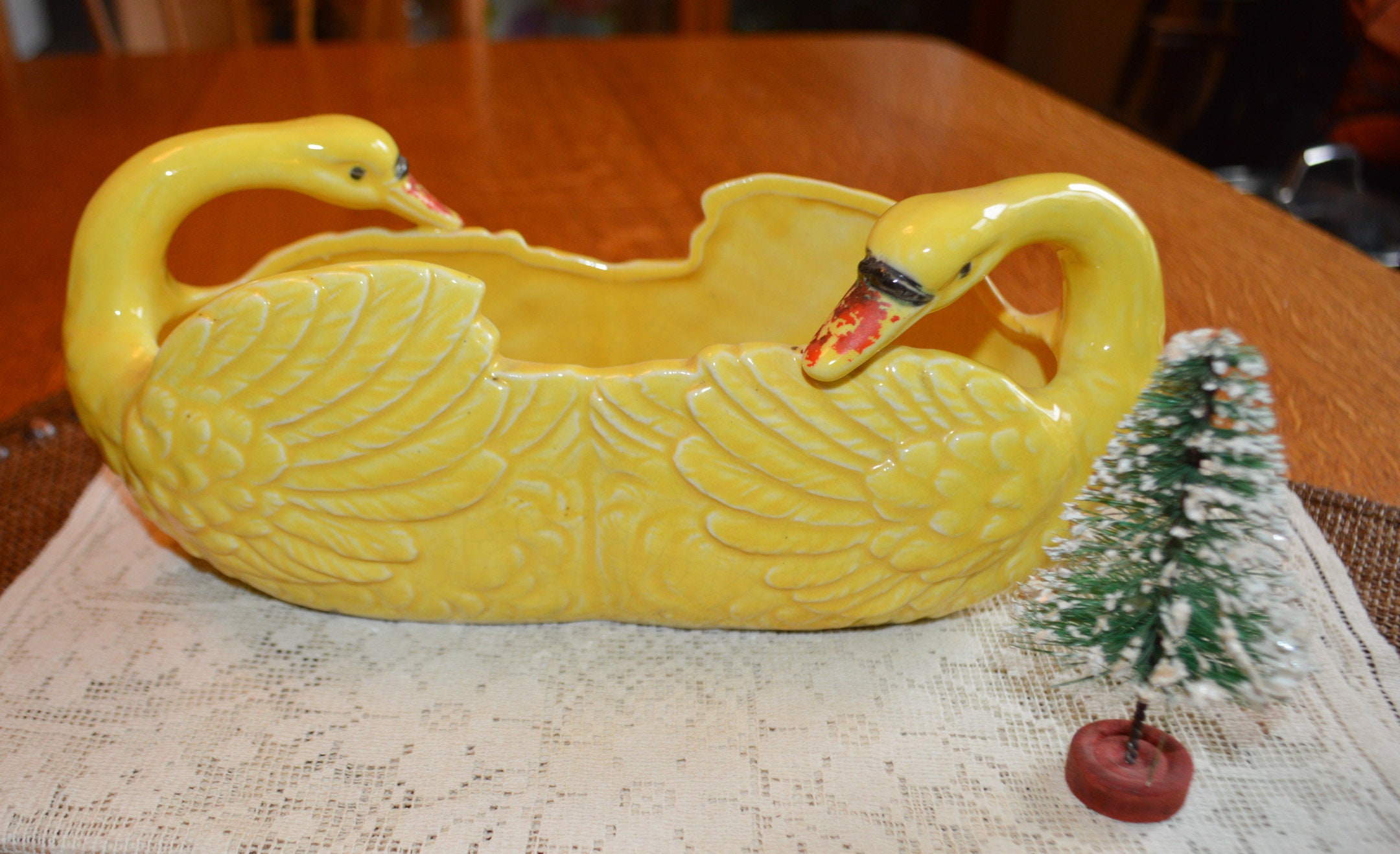 Vintage Yellow Duck Planter Antique Swan Planter 2 Headed | Etsy