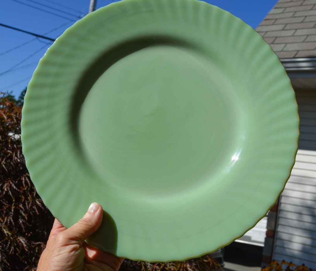 Vintage Jadite Swirl Platter, 12 Inch Platter, Restaurant Ware, Jadeite ...