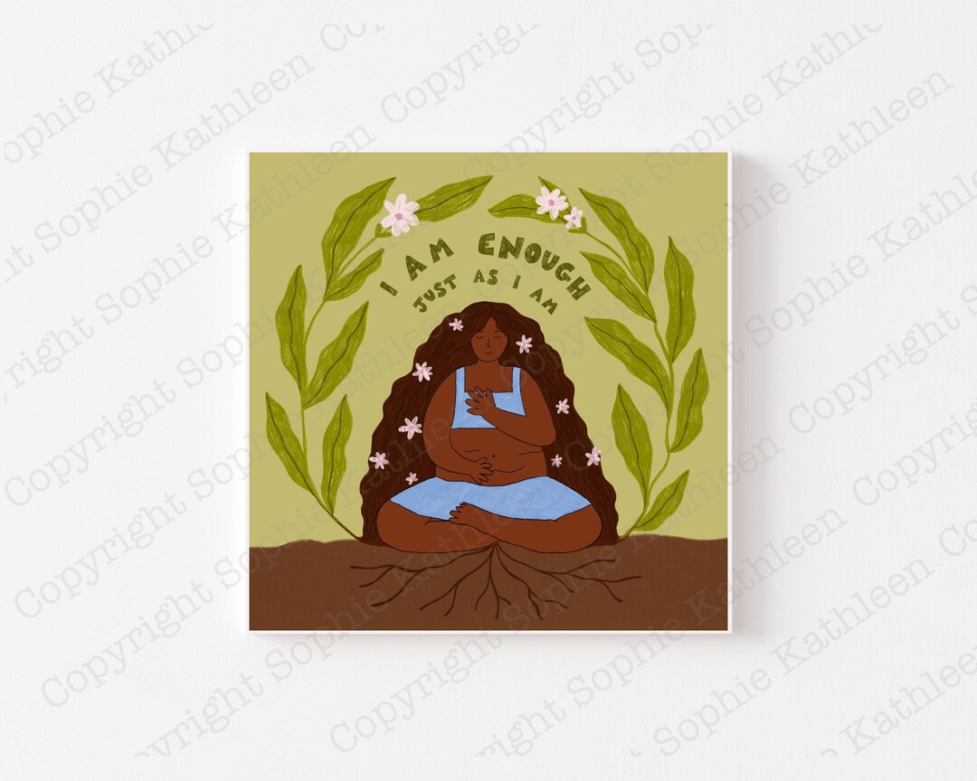 I Am Enough Art Print: Goddess Illustration, Positive Affirmation - Etsy