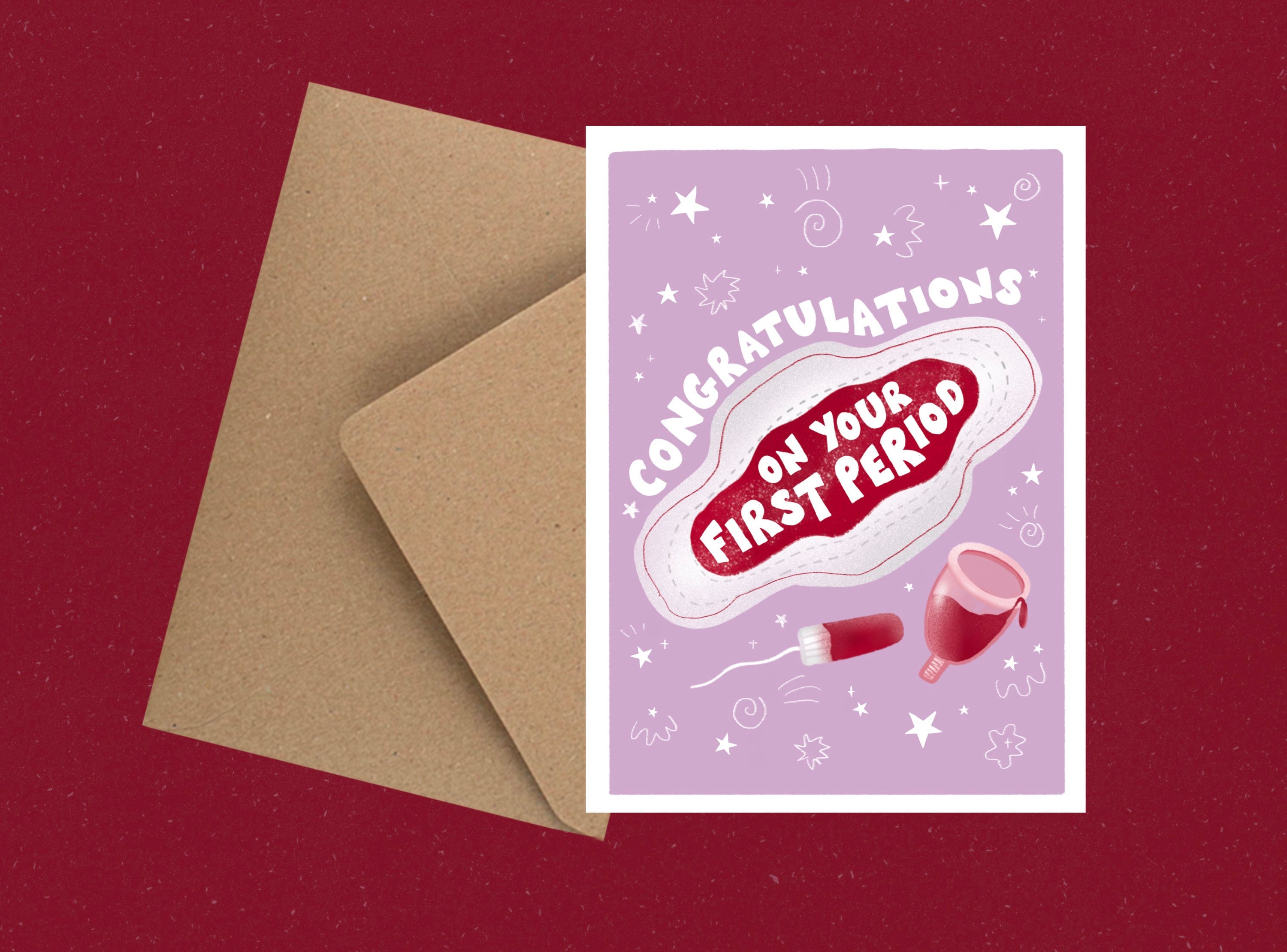 Period Cramps Get Well Card