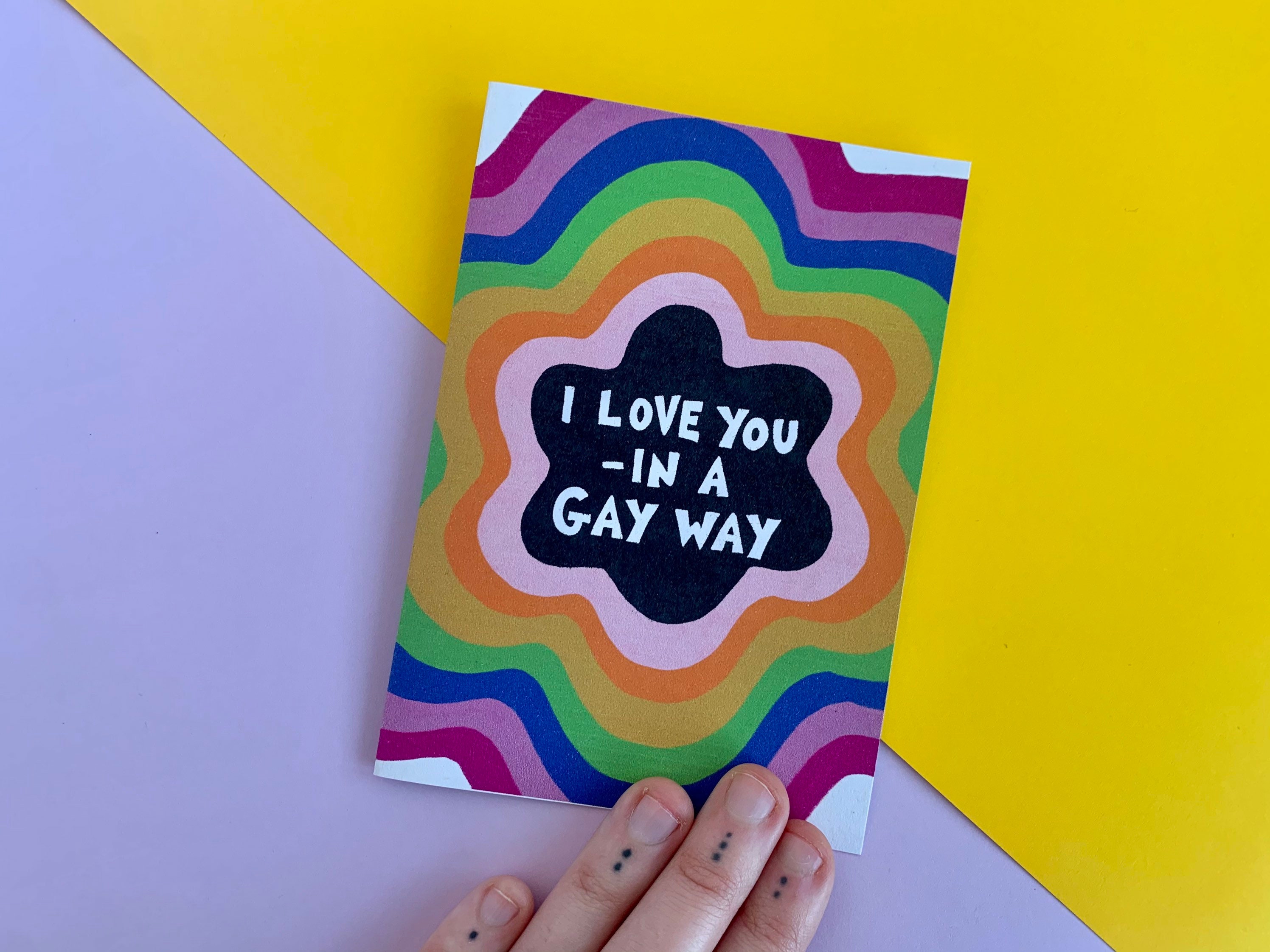 LGBTQ eco greetings card A6 gay pride I love you card with | Etsy