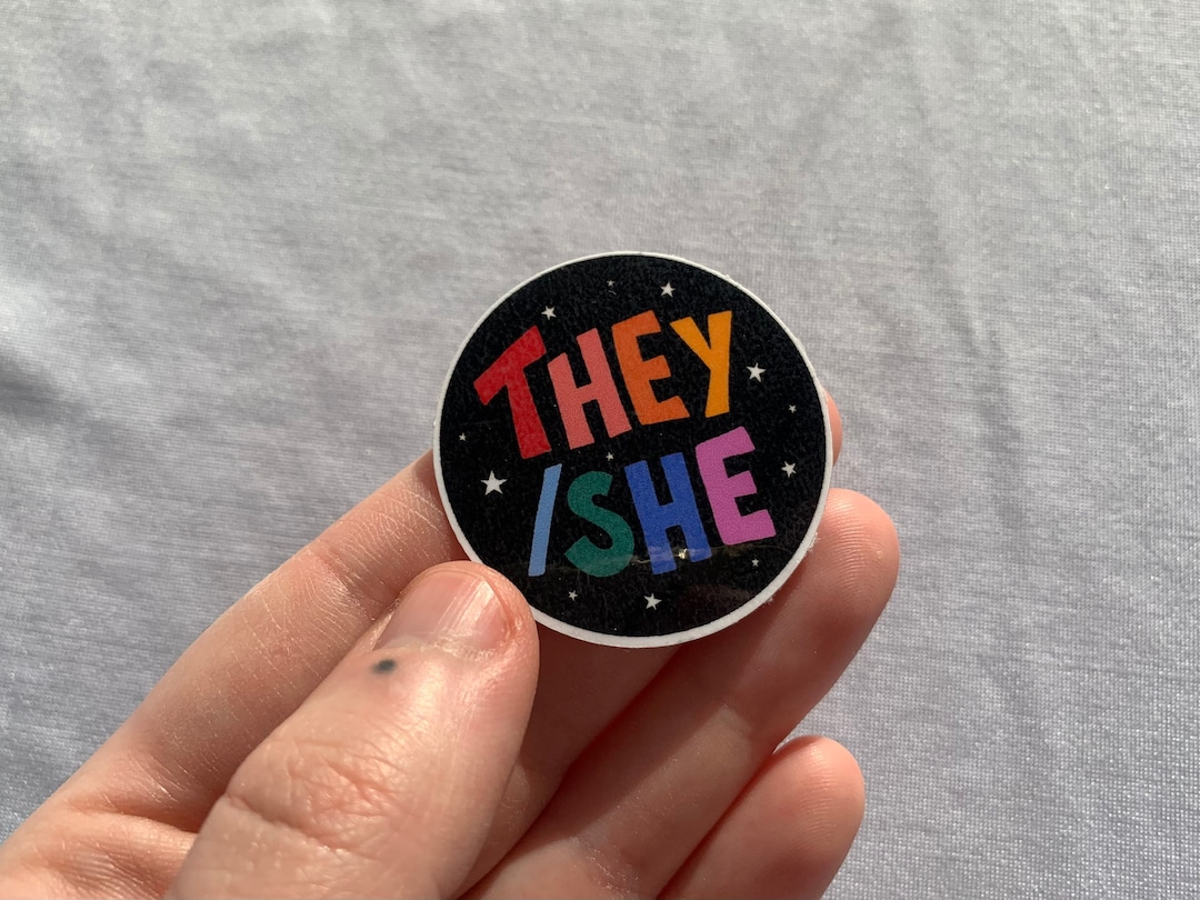 They/she Pronoun Sticker / Waterproof Stickers / Die Cut Stickers ...