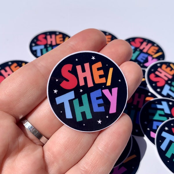 Pronoun Stickers - Etsy