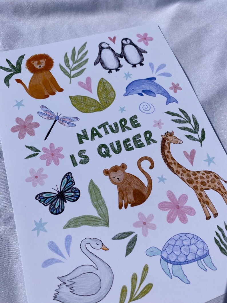Nature is Queer Art Print: LGBTQ+ Pride Animals - Etsy