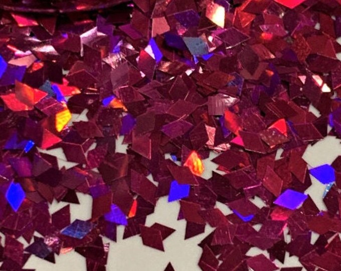 FUCHSIA HOLO DIAMOND Glitter Shapes / 2x4mm Rhombus / 1/2 Oz Jar ...