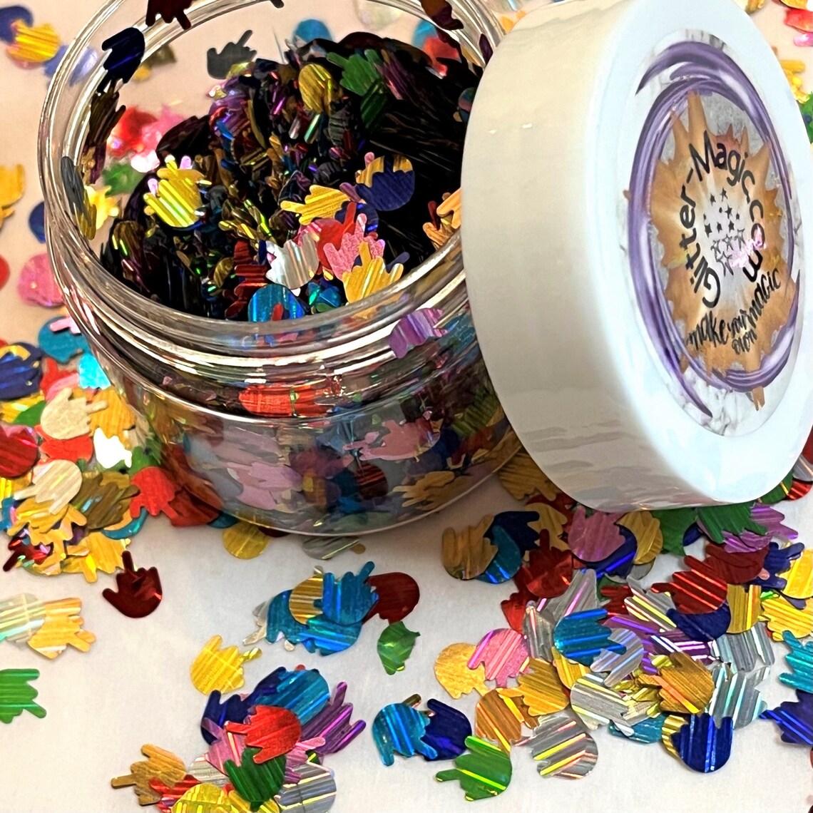 New MIDDLE FINGER Stripe Holo Glitter Shape Mix / Holographic - Etsy