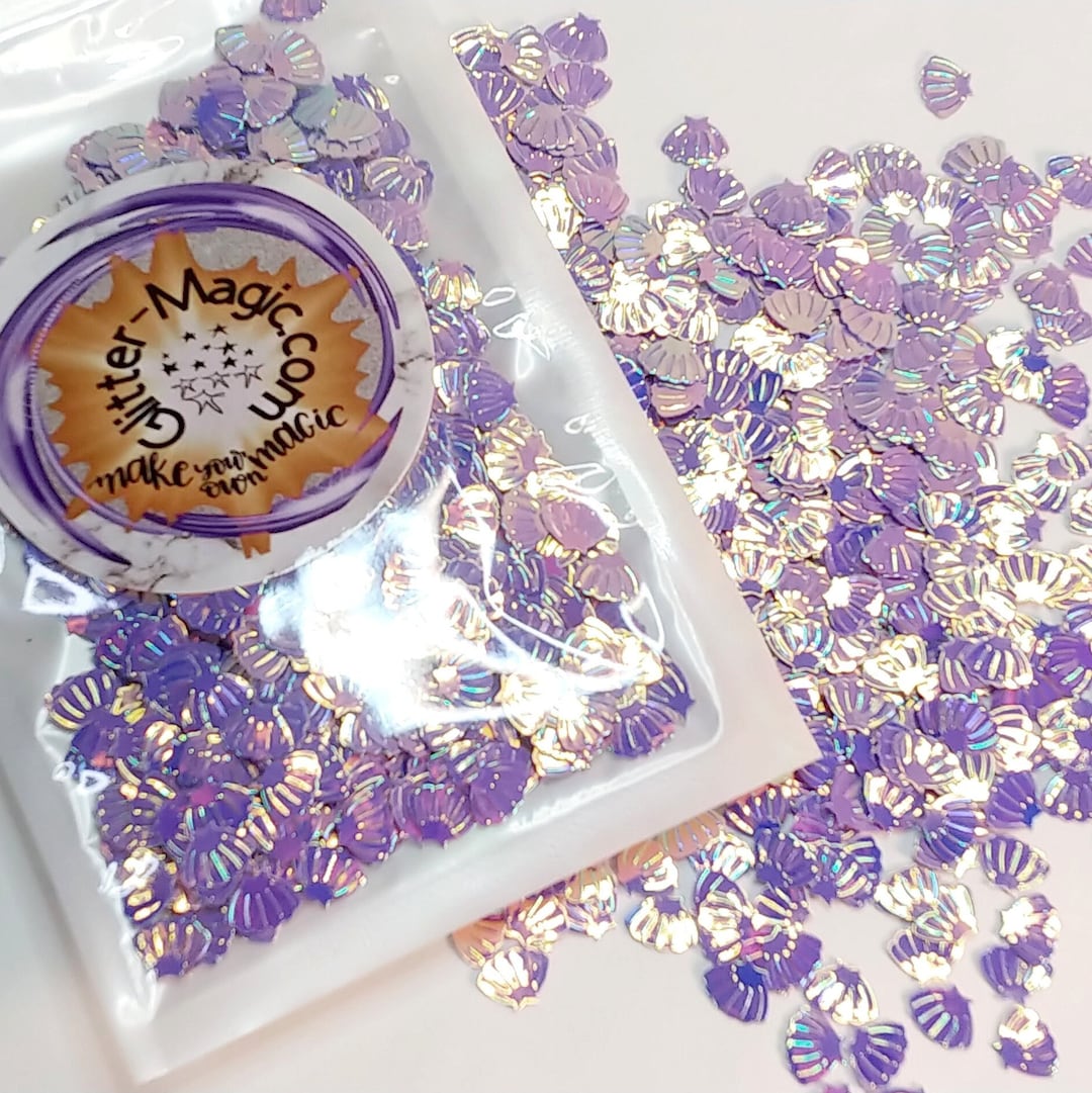 TWILIGHT TIDE Sea Shell Glitter Shapes / 3D Sculpted / Color-shifting ...