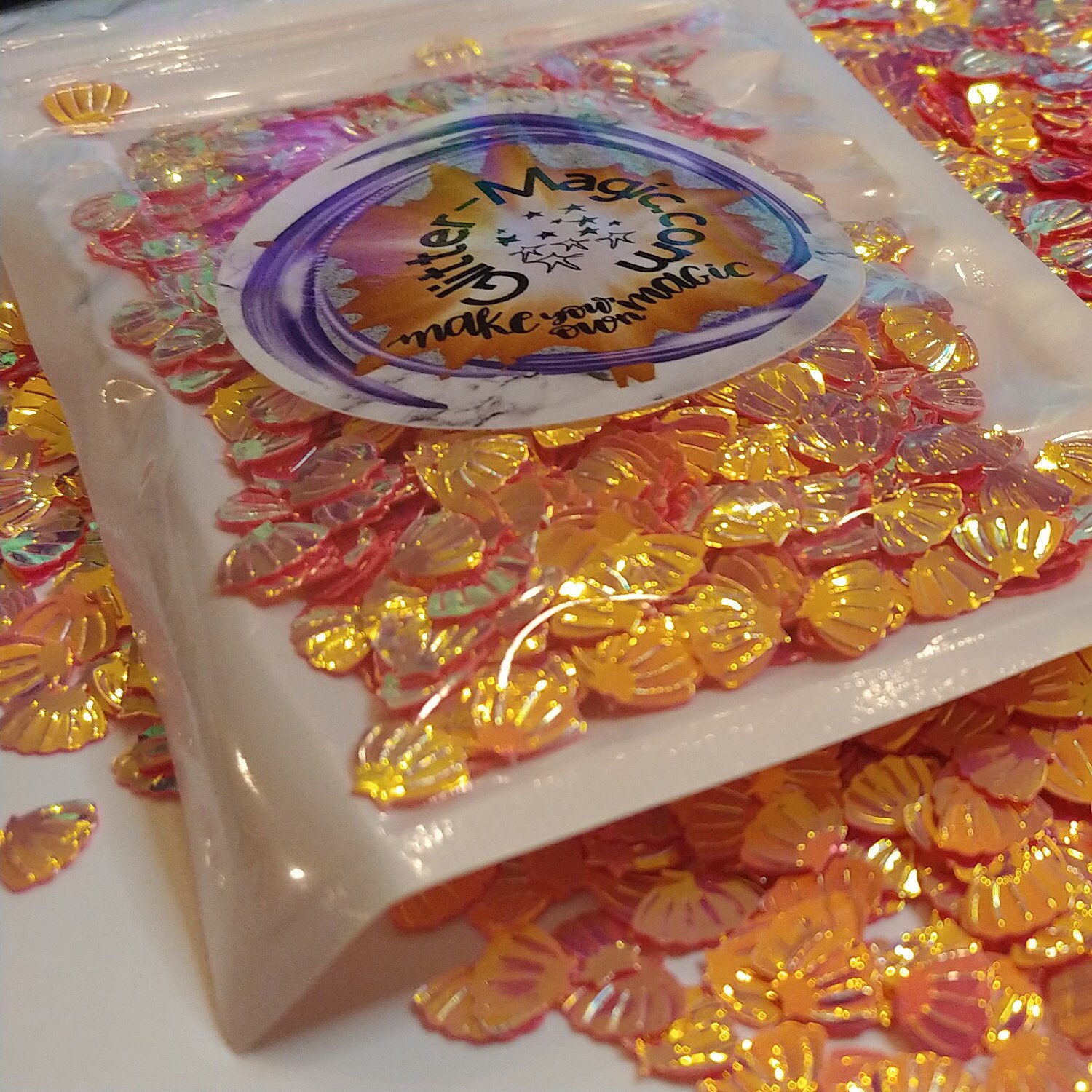 CORAL REEF Sea Shell Glitter Shapes / 3D Sculpted / Coral to | Etsy