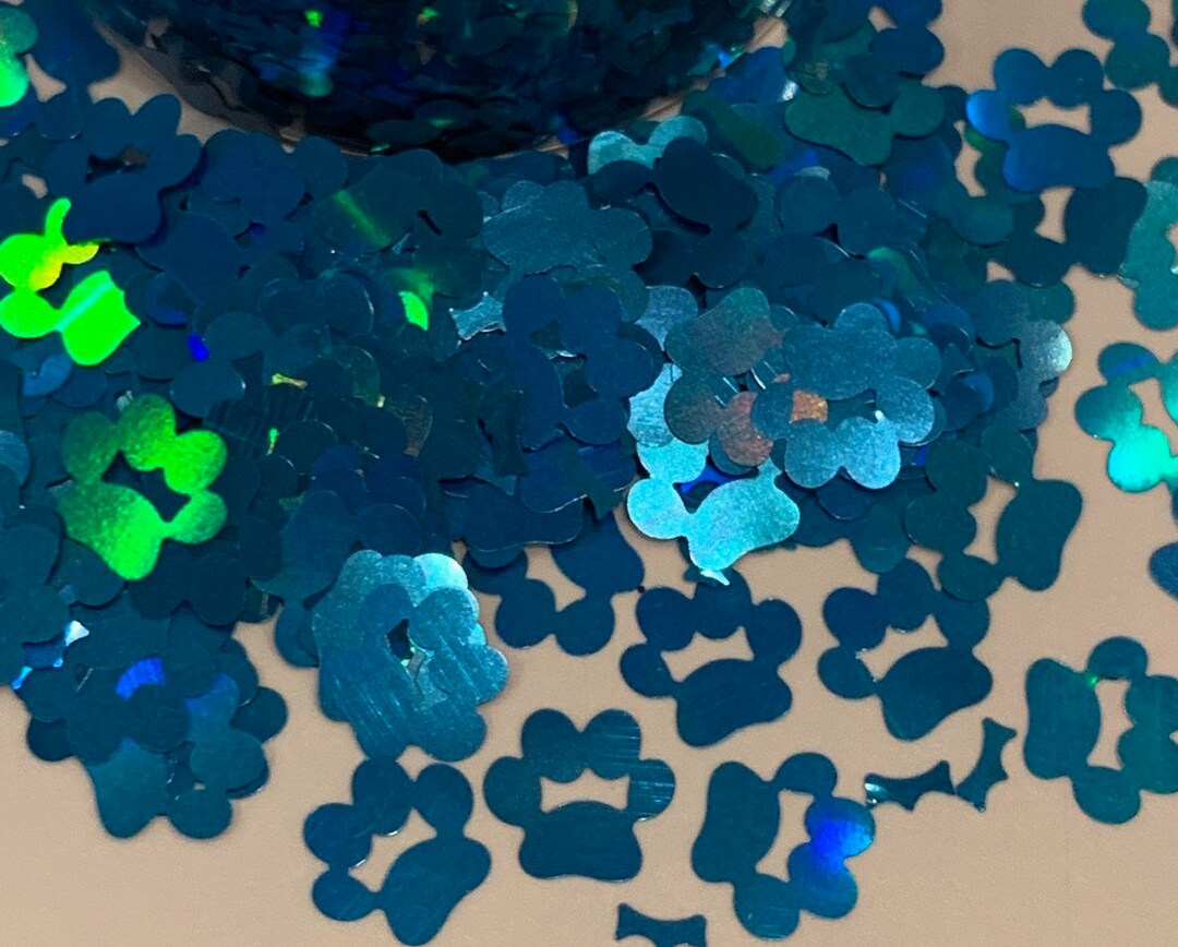 ROYAL BLUE Holo PAW Prints - Glitter Shapes / Cobalt Blue 10mm / 1/2 Oz ...
