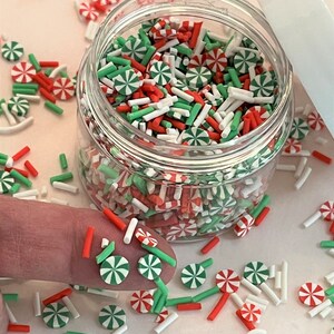 Green and Red Peppermint FAKE Candy With Sprinkles / Kawaii Polymer ...
