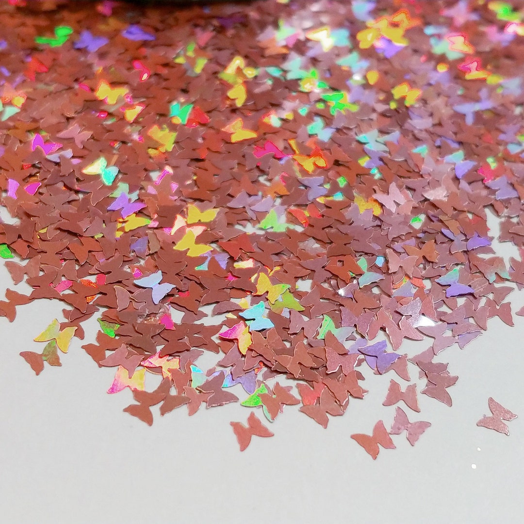 Papillons holographiques OR ROSE Formes scintillantes de 4 mm / Nail ...