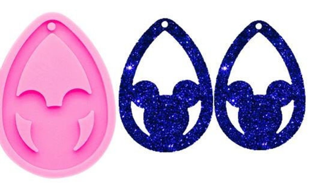 MOUSE Pair Teardrop Hoop Molds - Shiny Silicone MOLD ONLY / Small ...