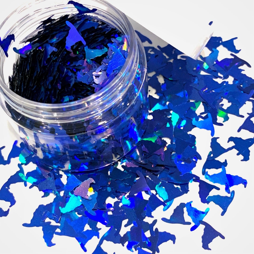 MAGIC HAT - Royal Blue Holographic Glitter Shapes / 10mm / Wizard ...