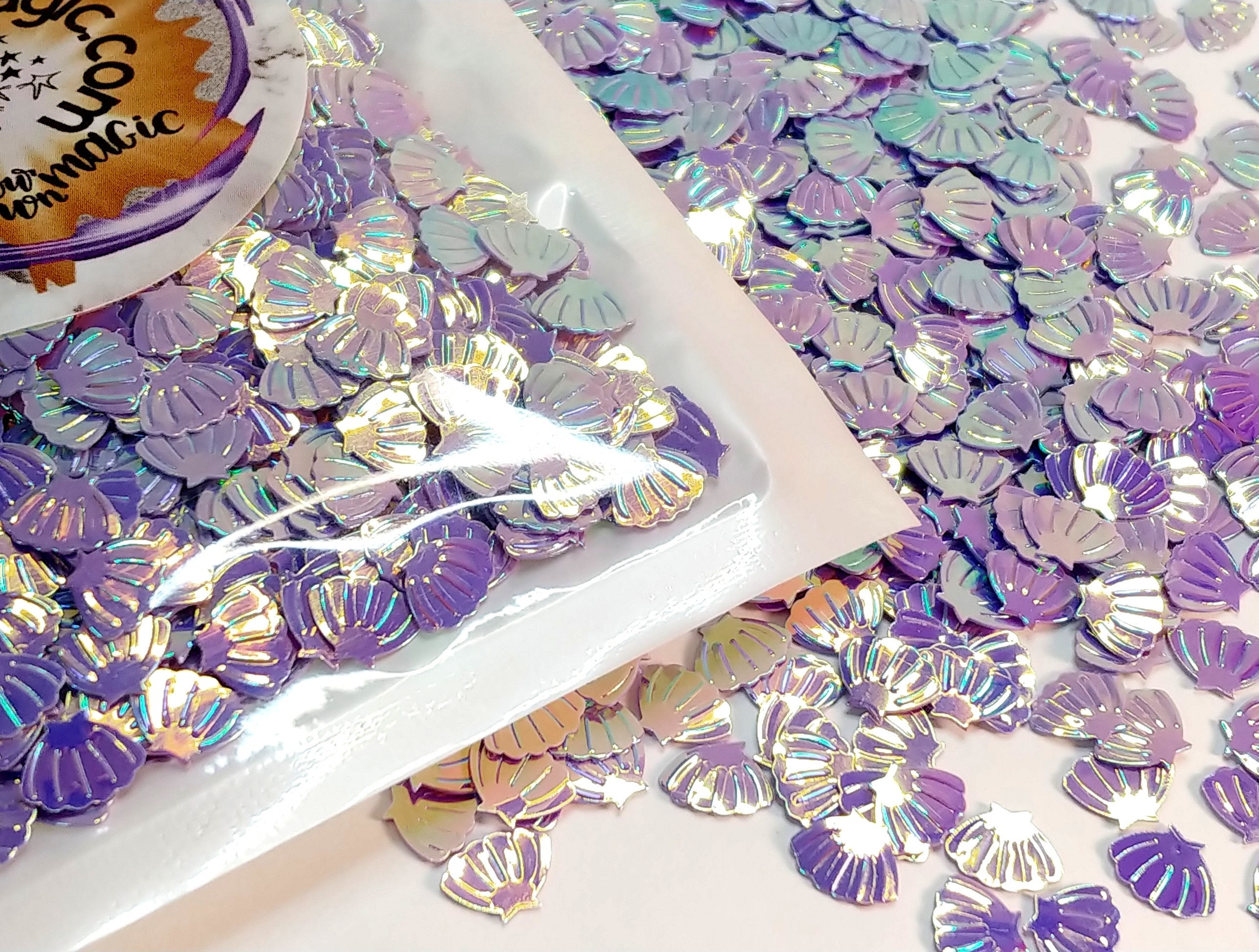 TWILIGHT TIDE Sea Shell Glitter Shapes / 3D Sculpted / - Etsy