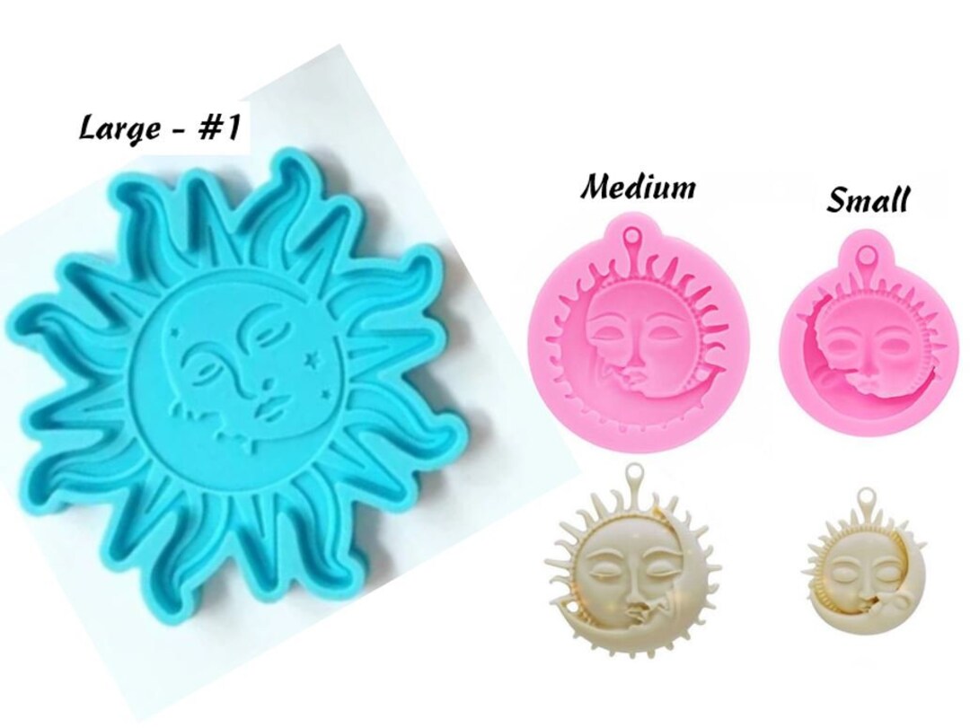 New! Moon Sun Face Mold - Silicone Mold Only / Key Chain / DIY Jewelry ...