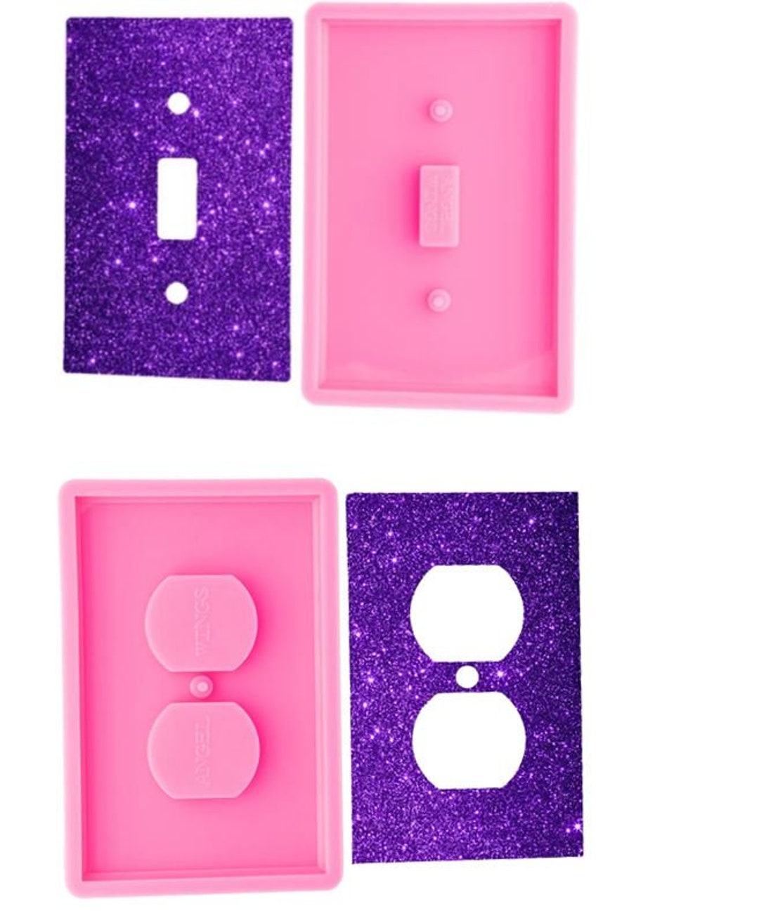 Light Switch or Double Outlet Cover Mold - Shiny Silicone / Personalize ...