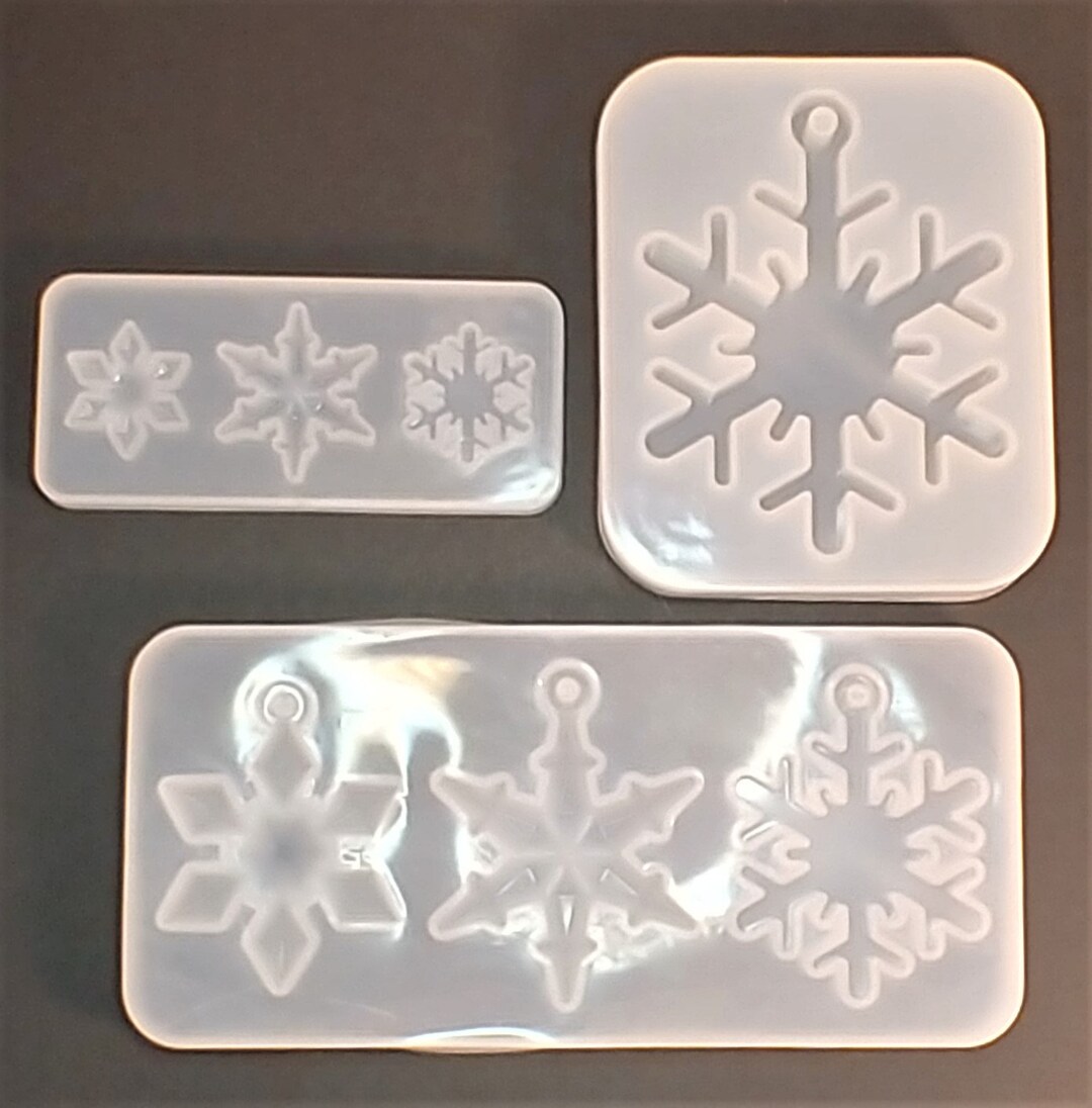 Set of 3 Snowflake Clear Silicone Molds Shiny, Faceted Ornament / DIY ...