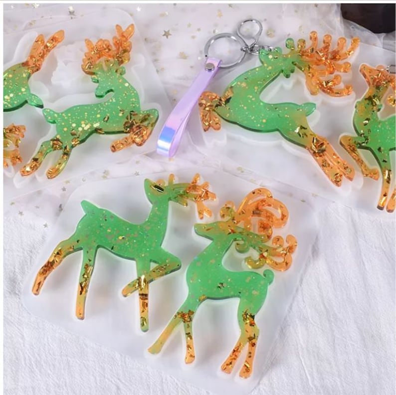 Fancy Dancing Reindeer Molds - Clear Shiny Silicone MOLD ONLY / 3 ...