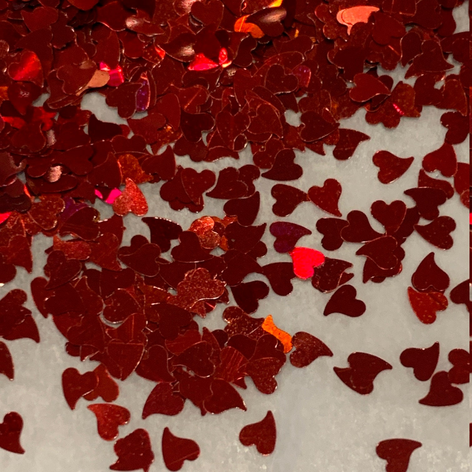 RED HOT Curved HEARTS Holographic Glitter Shapes / 1/2 Oz. Jar - Etsy