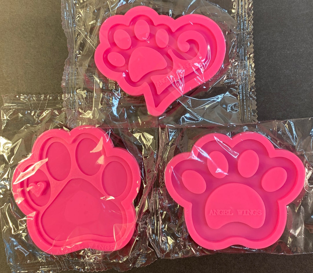 PAW With Heart, Panther Bear Paw, Open Paw Print Molds - Shiny Silicone ...