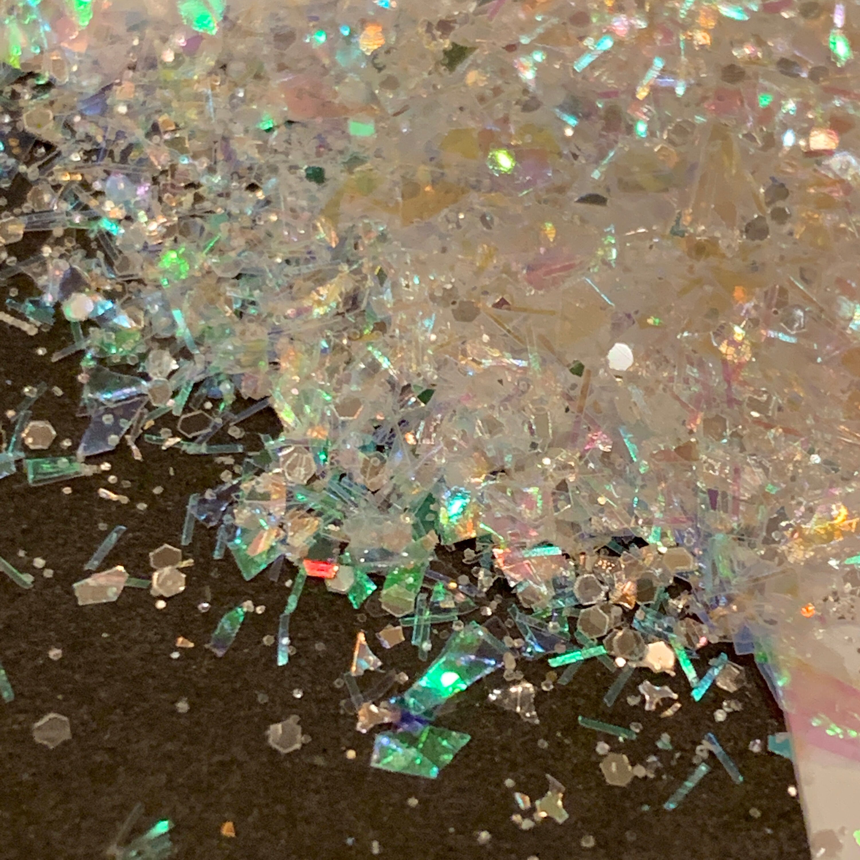 ARCTIC SNOW Iridescent White Glitter Shards Custom Mix / Geode | Etsy