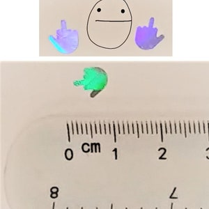 New! MIDDLE FINGER Stripe Holo Glitter Shape Mix / Holographic Multi ...