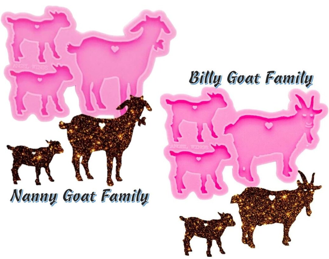 Nanny Goat or Billy Goat Family Mold - Shiny Silicone MOLD ONLY / DIY ...