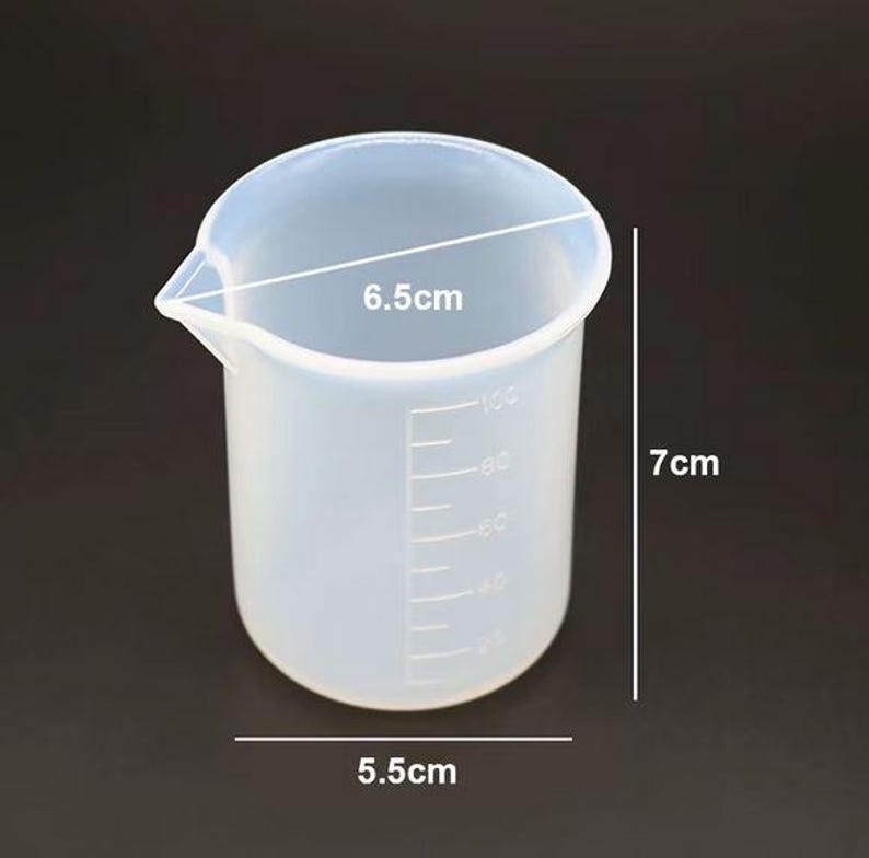 New! 6-piece Silicone Measuring Cup Set / 20ml Hearts, 30ml Spouted ...