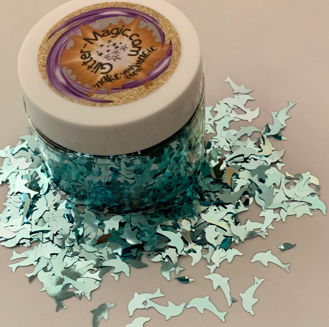 AQUA DOLPHIN Glitter Shapes / 11mm Polyester / Porpoise / Snow - Etsy