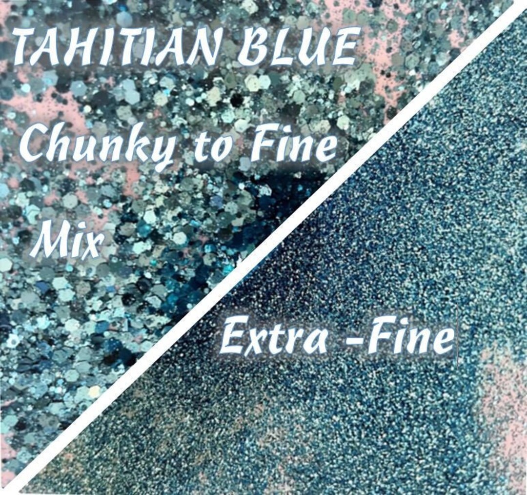 TAHITIAN BLUE Extra-fine or Chunky to Fine Glitter Mix / Beautiful ...