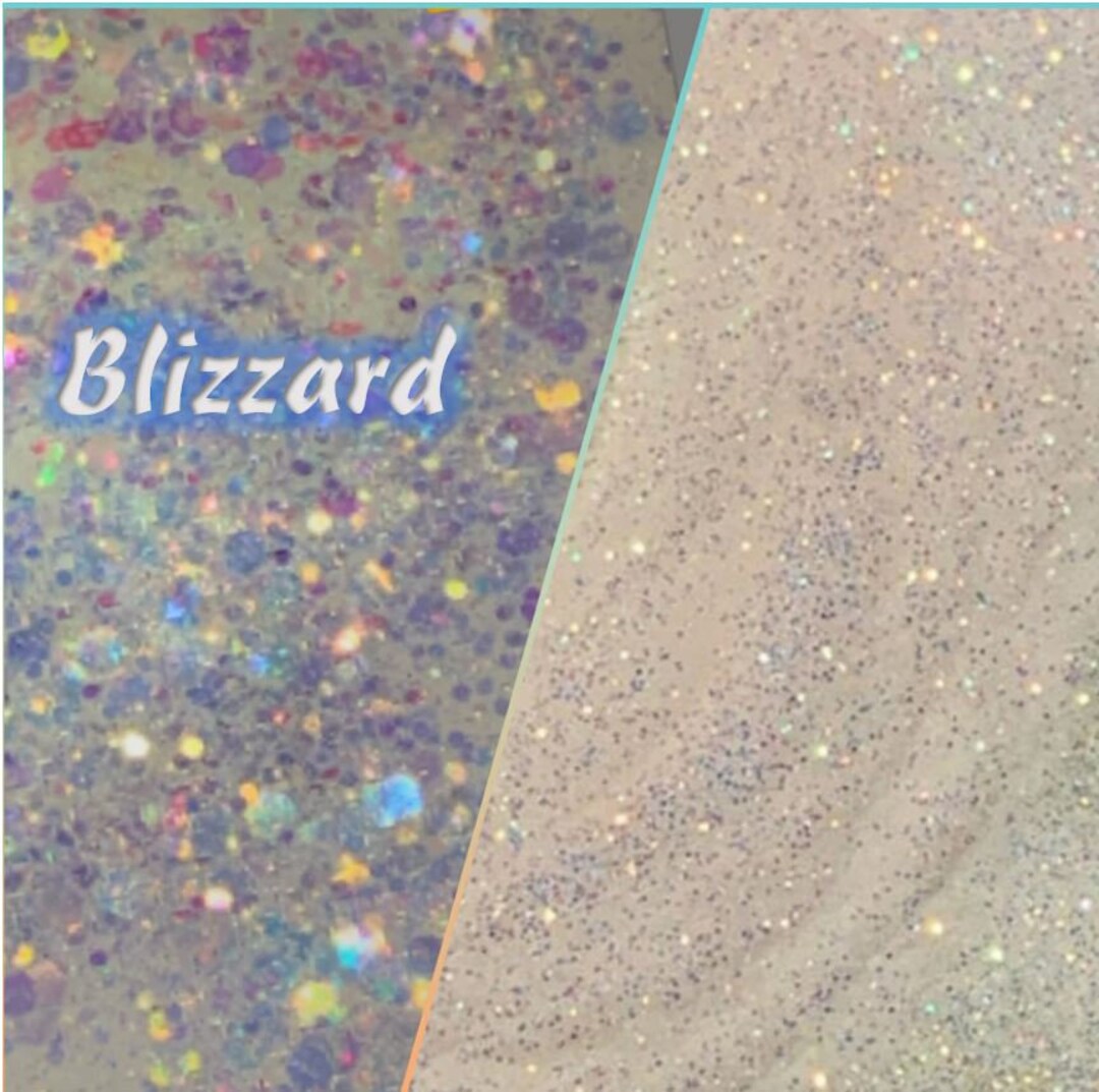 Blizzard White Fine or Chunky to Fine Glitter Mix / Iridescent Color ...