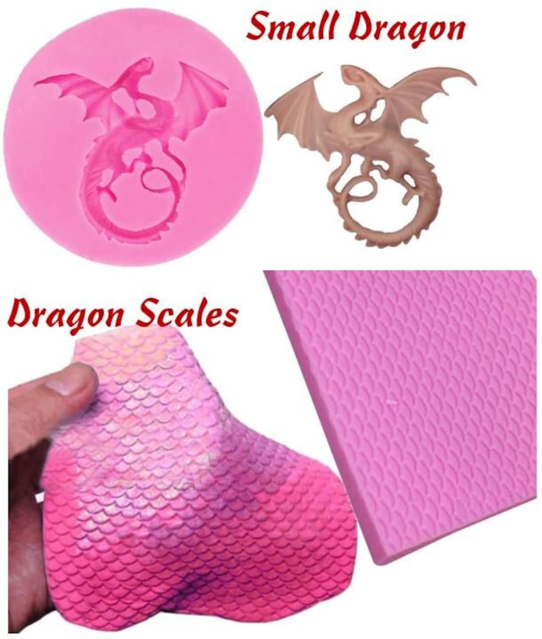 Scales or Small Dragon Mold - Satin Silicone MOLD ONLY / Fantasy Resin ...