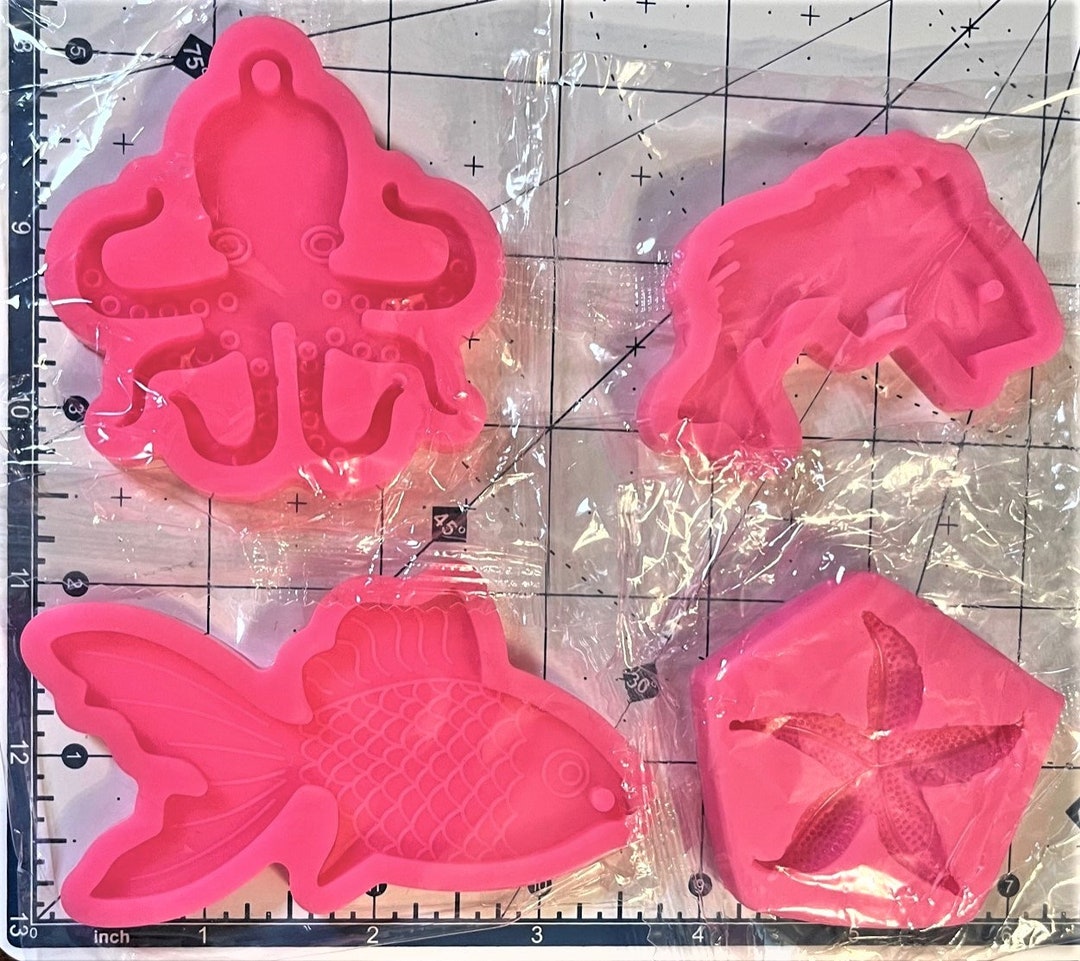 New Fish Molds Food Grade Silicone / Octopus Bass Goldfish Starfish / D ...