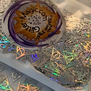 Holographic Triangle Symbol Glitter Shapes / Holo Gold, Silver, Black ...