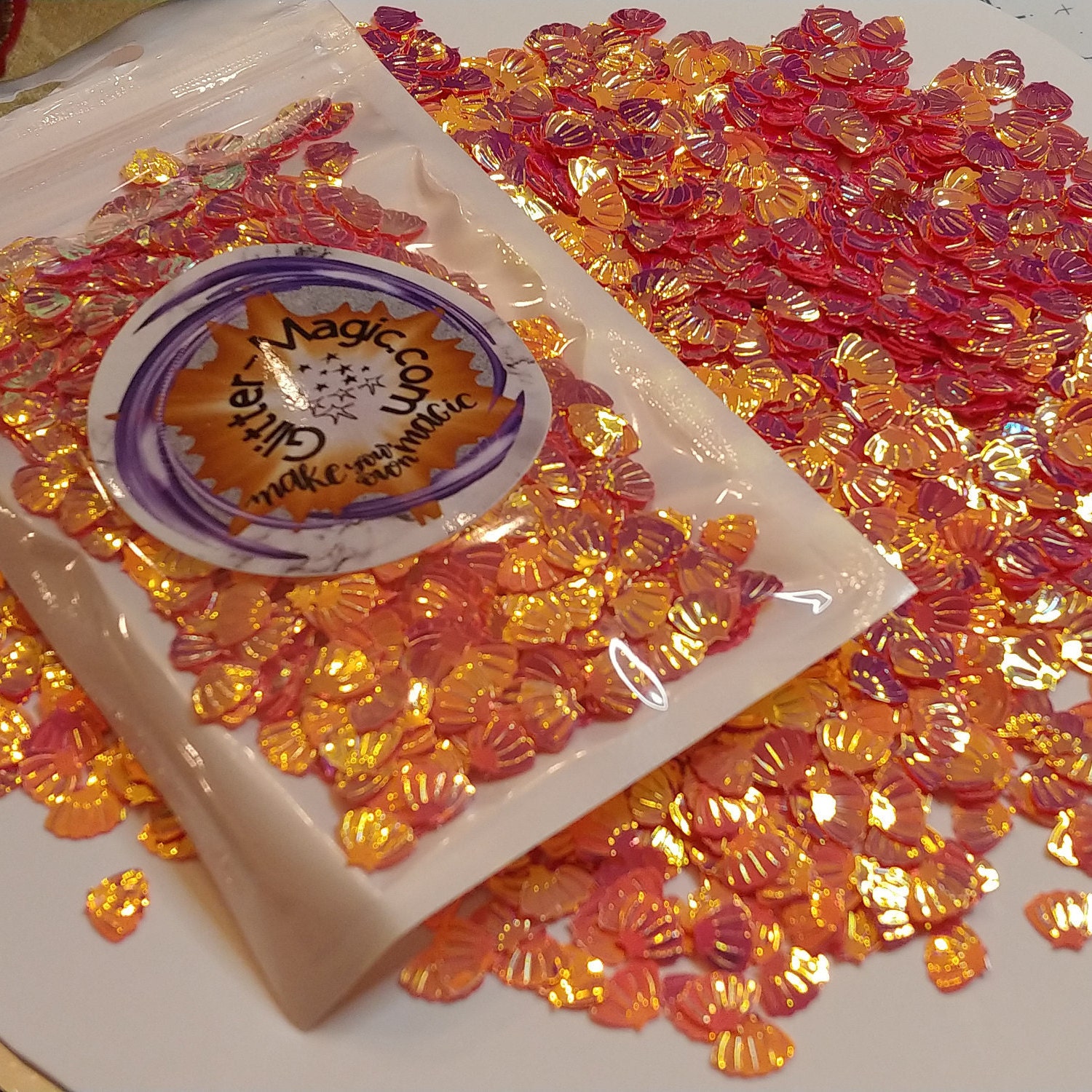 CORAL REEF Sea Shell Glitter Shapes / 3D Sculpted / Iridescent - Etsy