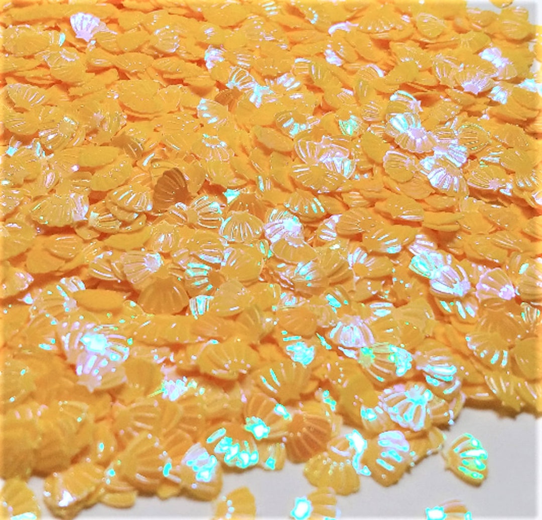 FUN in the SUN 3D Sea Shell Glitter / Iridescent Yellow / Sculpted ...