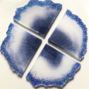 4-section Geode Coaster - Shiny Silicone Mold / Irregular Agate Geode ...